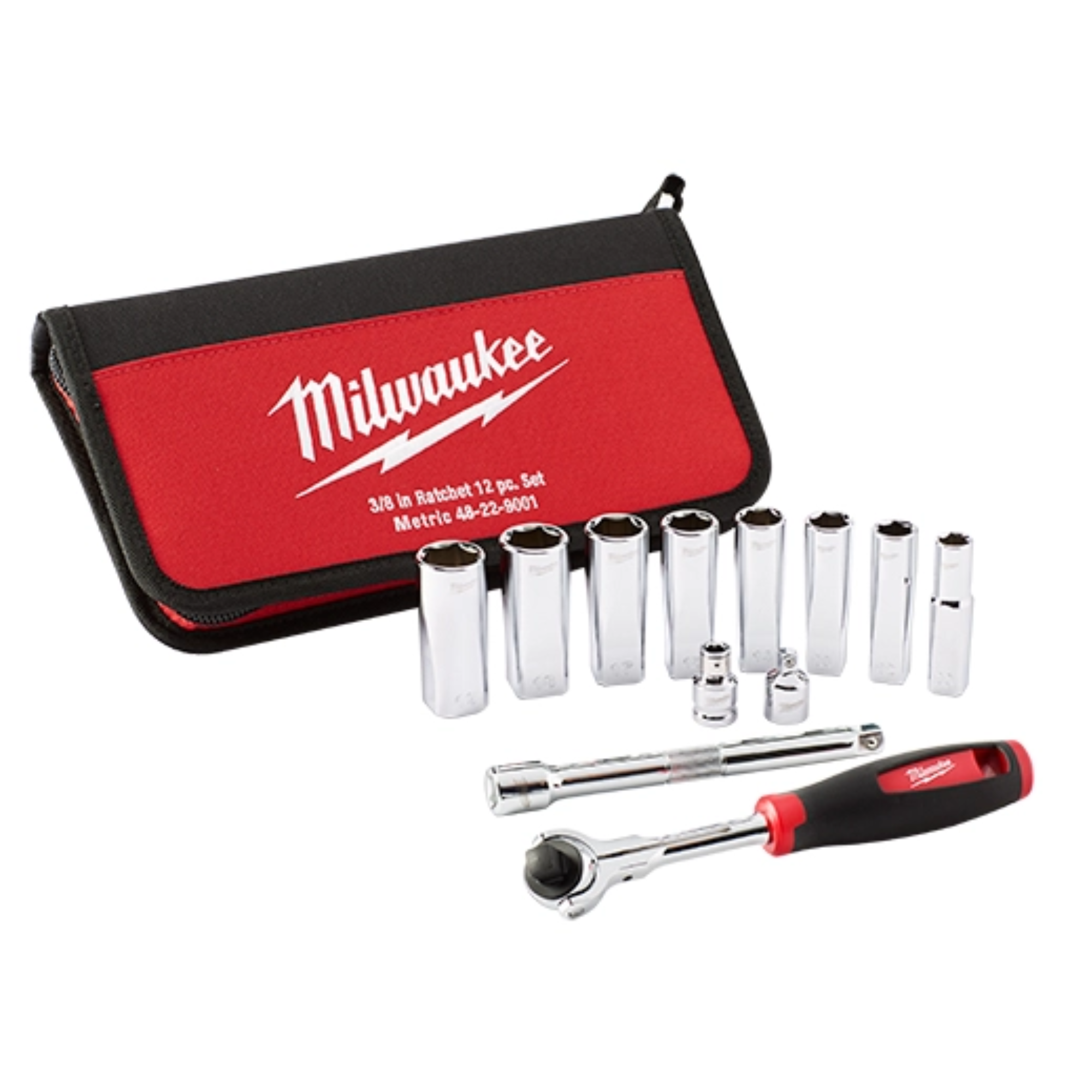 Milwaukee 12pc 3/8" Drive Metric Socket Set - Farwest Line Specialties